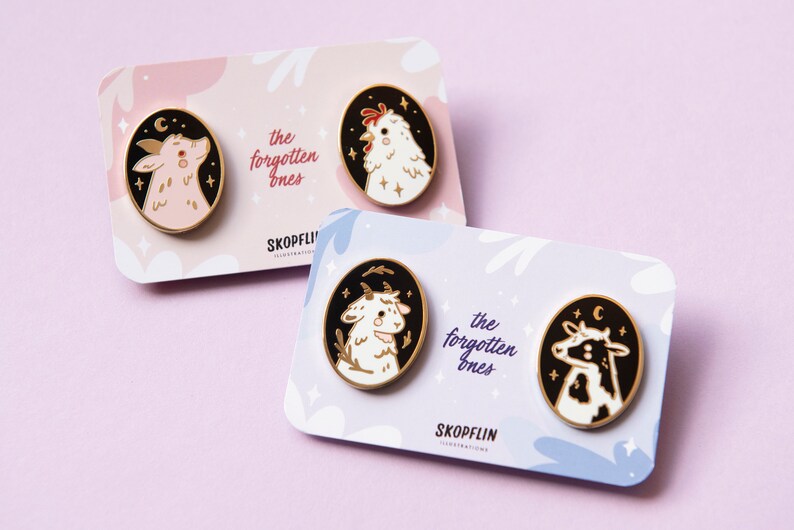 The Forgotten Ones - Pig & Chicken Hard Enamel Pin Set - Starry Lovers ...