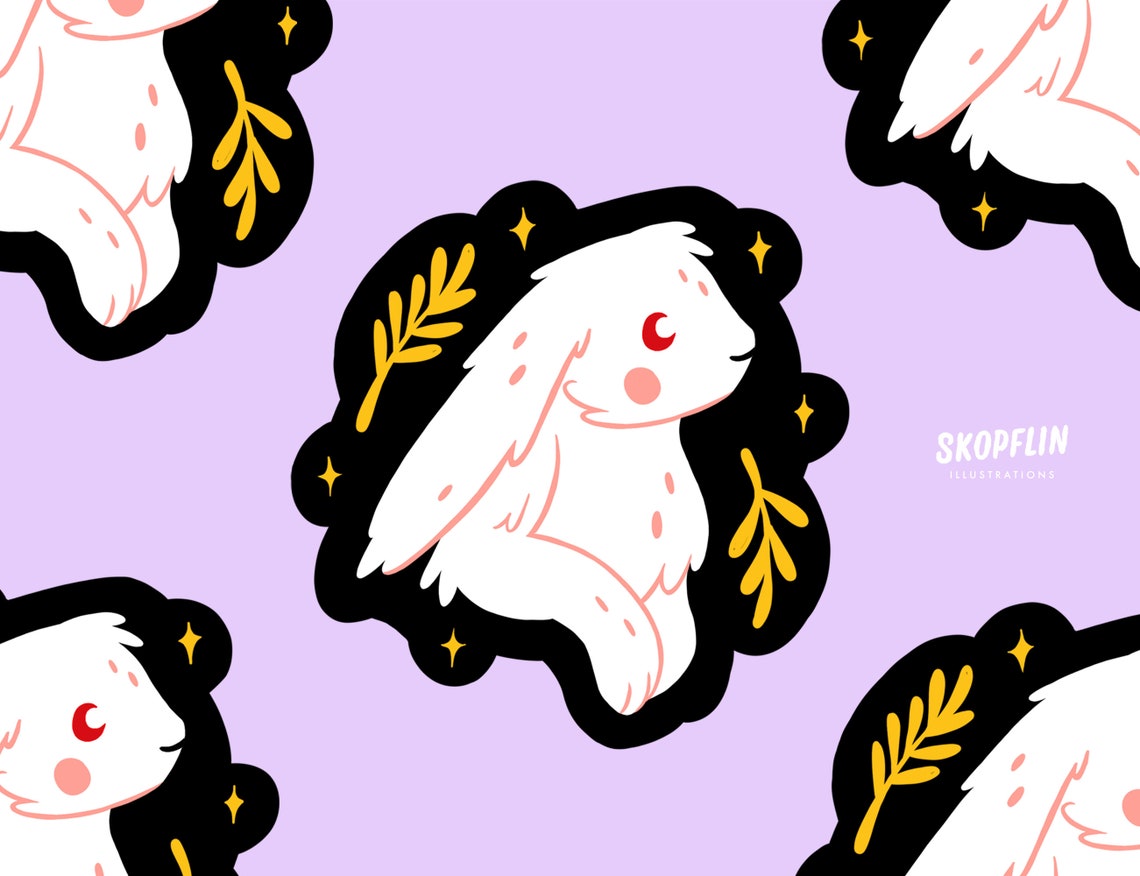 Cute Bunny Rabbit Sticker Die Cut Vinyl Sticker - Etsy