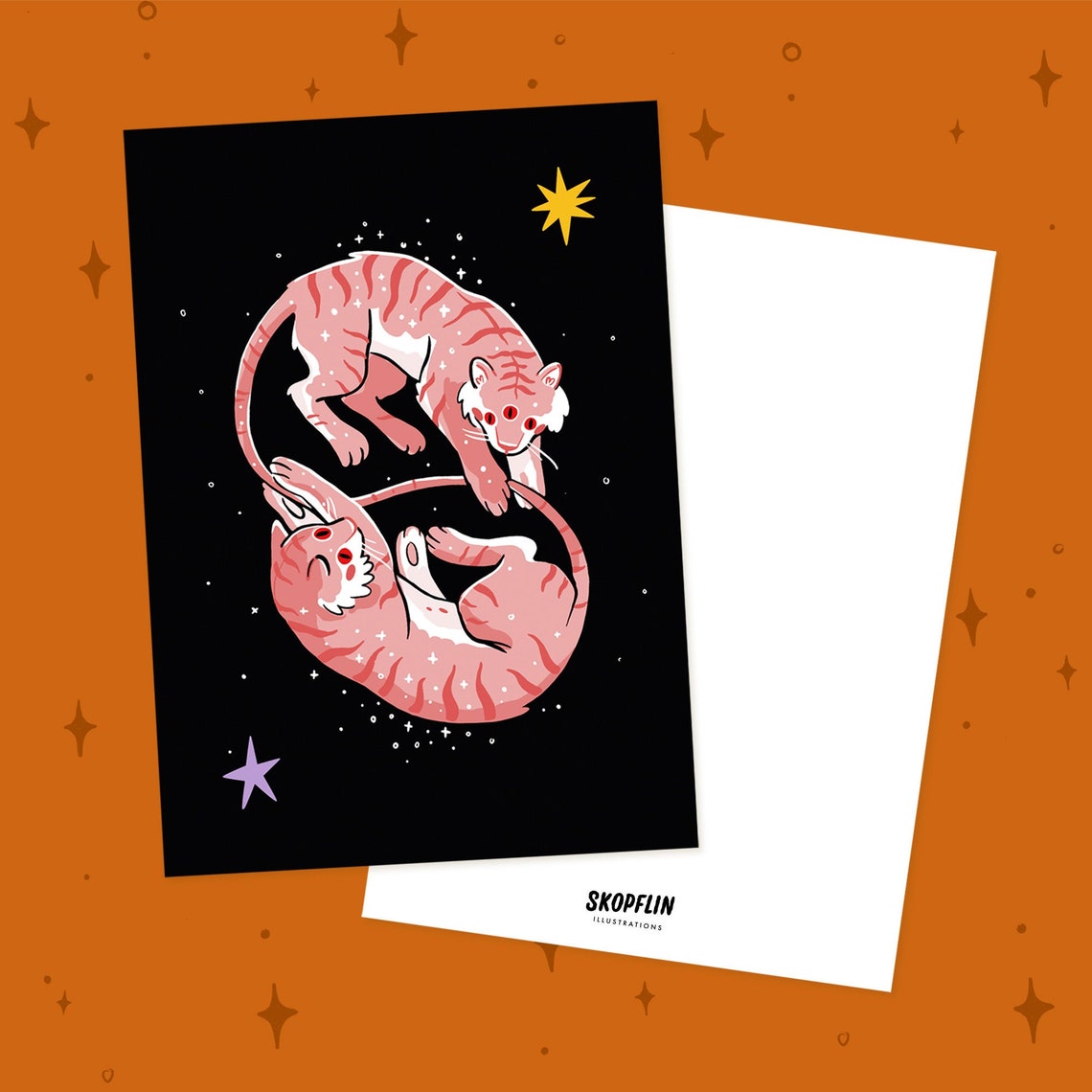 An Otherworldly Connection Cute Tiger Card Celestial Tiger - Etsy