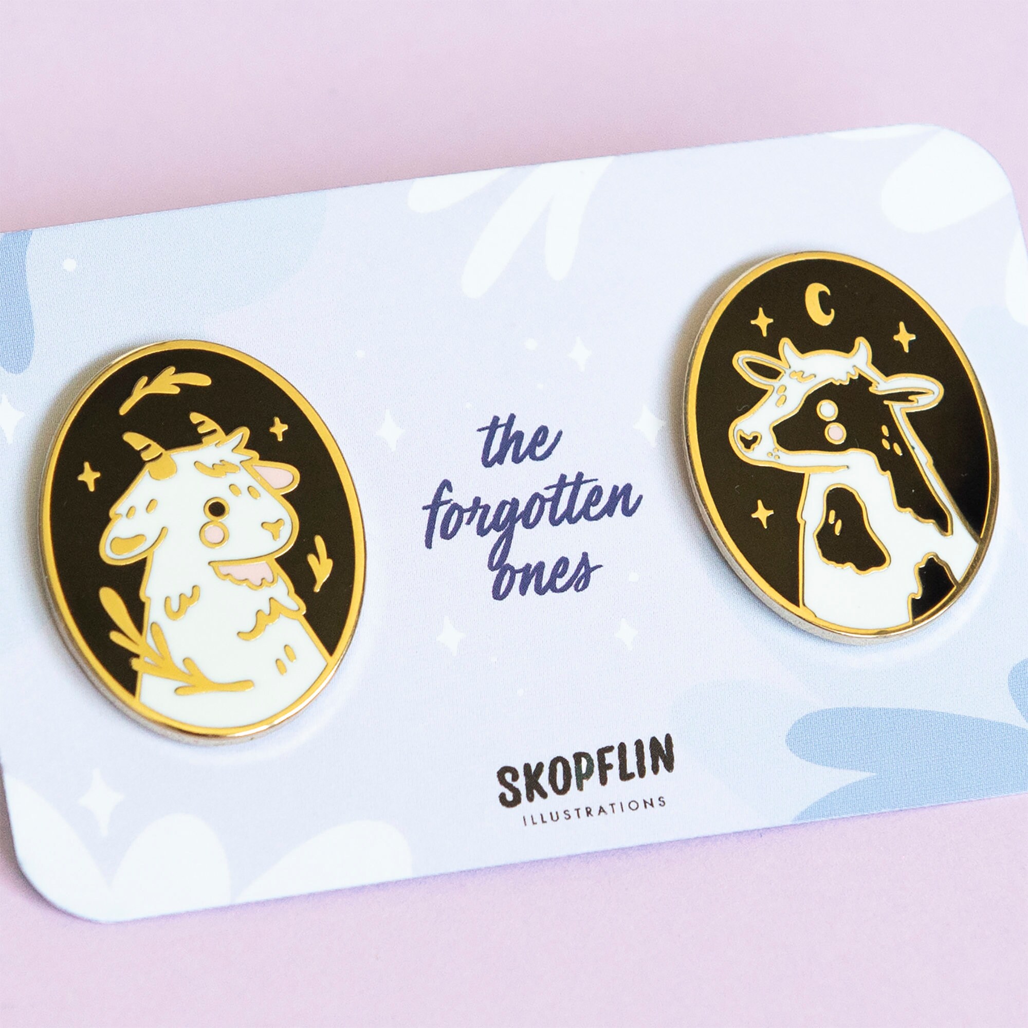 The Forgotten Ones Set of 4 pins Cow Goat Pig & Chicken | Etsy