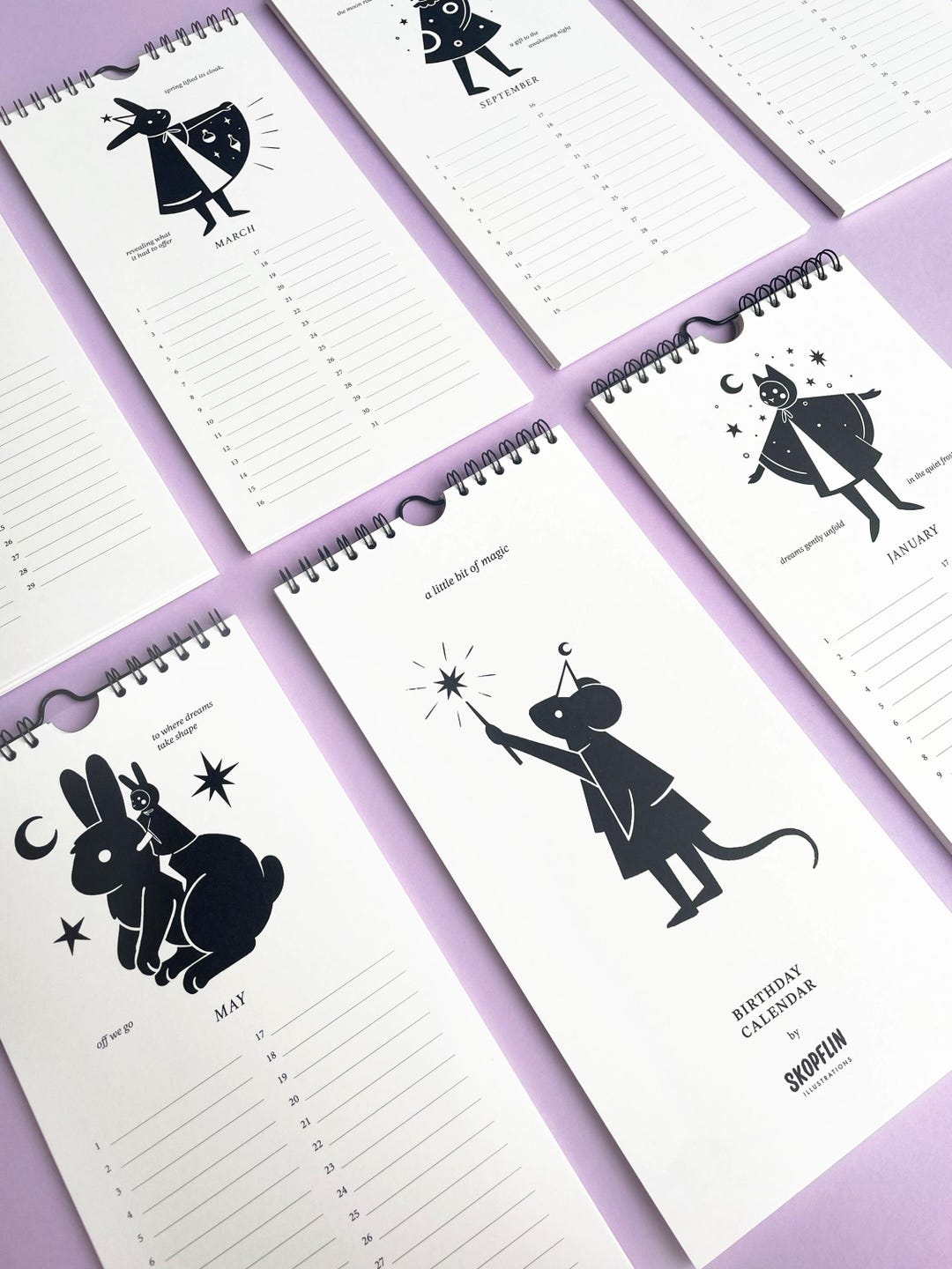 Magical Creatures Birthday Calendar | Serene Perpetual Calendar ...