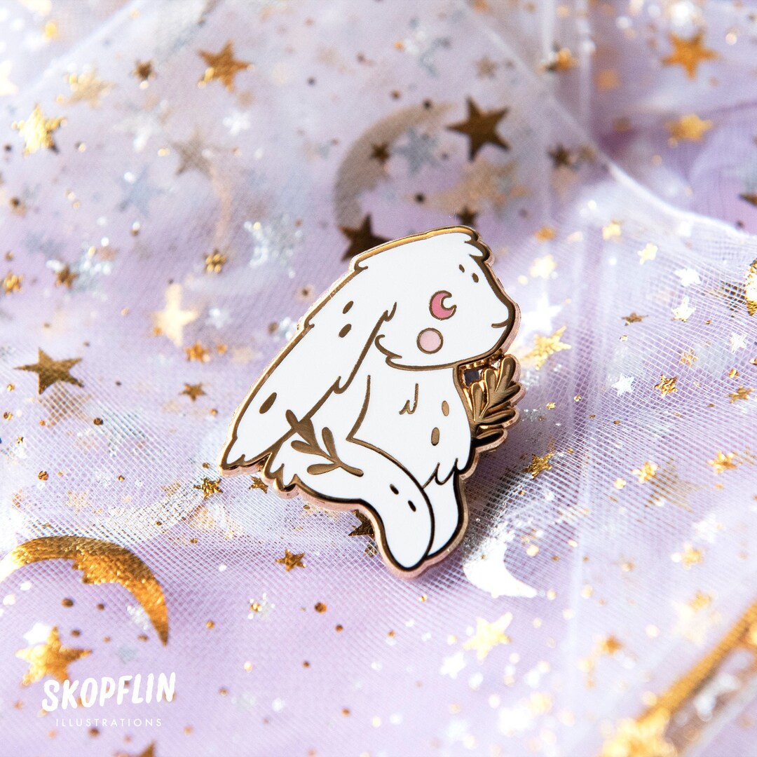 Bunny Enamel Pin - Rabbit Pin - Cute Enamel Pin - Cute Rabbit Lover ...