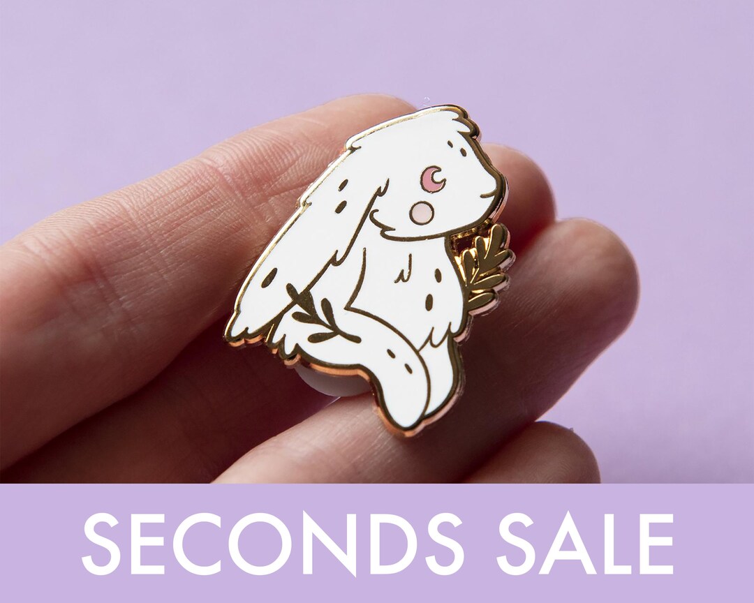 SECONDS SALE! Bunny Enamel Pin - Kawaii Enamel Pin - Cute Rabbit Lover ...