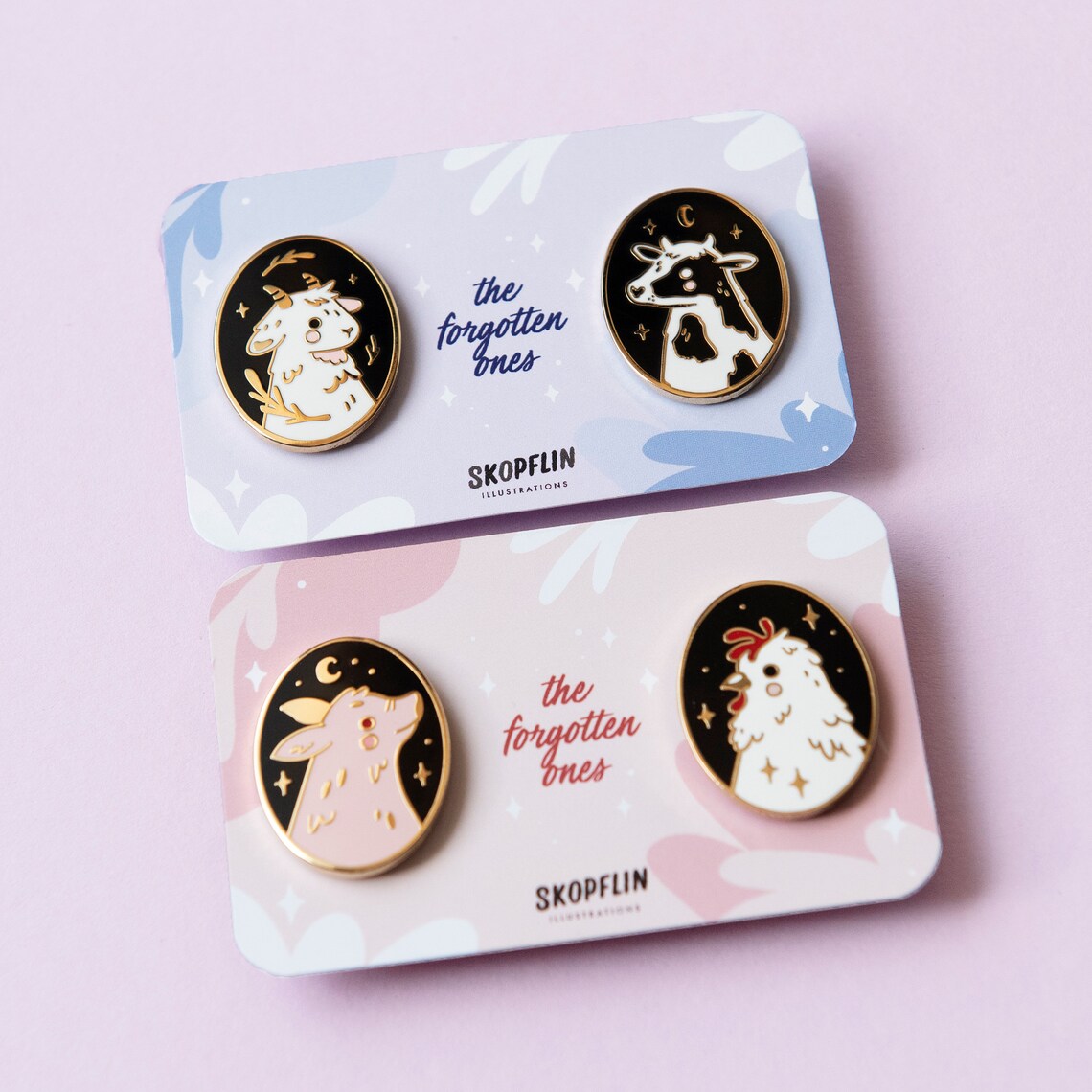 The Forgotten Ones Set of 4 Pins Cow Goat Pig & Chicken - Etsy