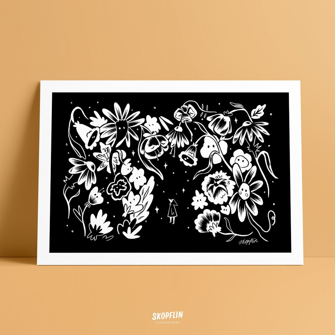 Enchanted Forest | Night in the Woods | Dreamy Fairytale Print | Plant ...