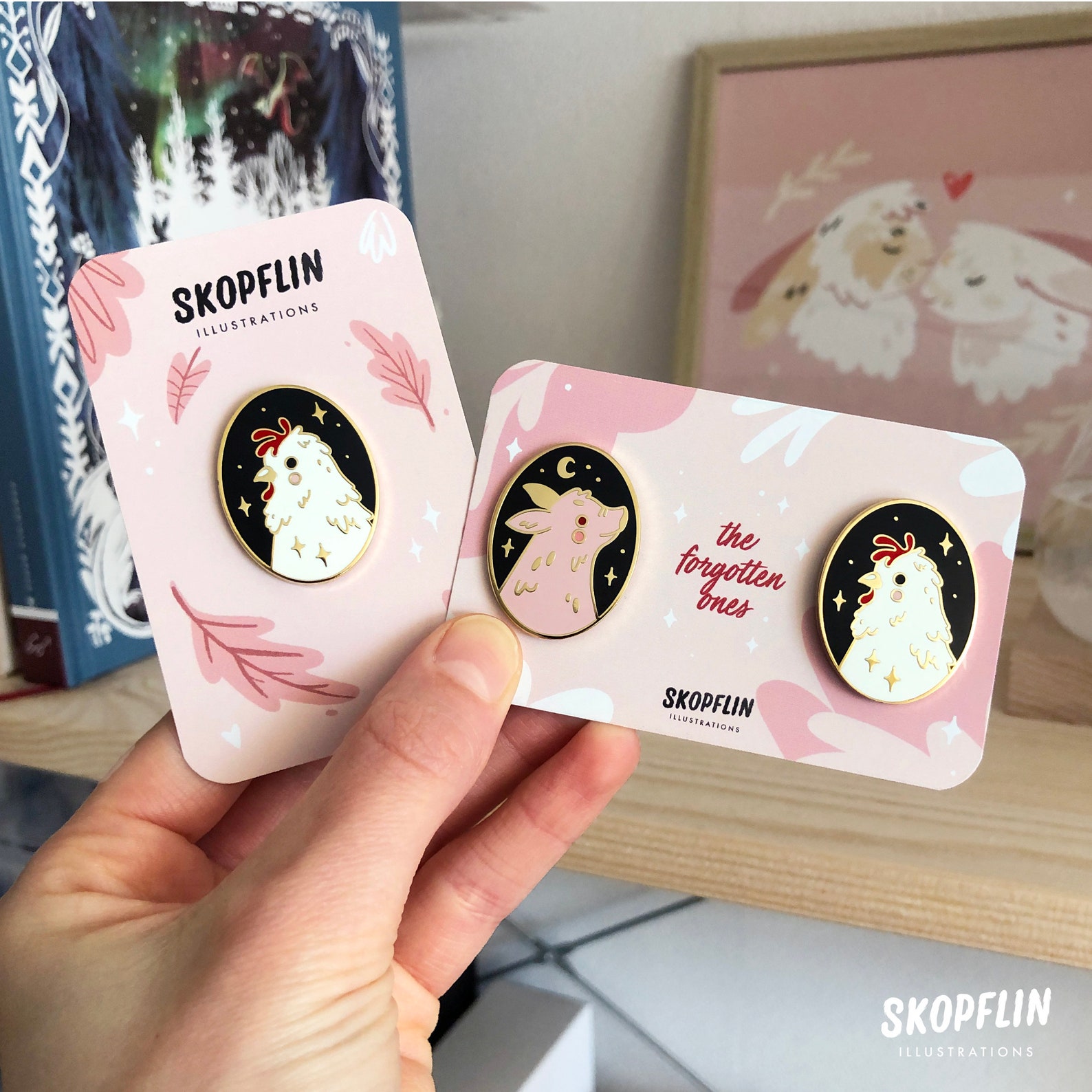 The Forgotten Ones Pig & Chicken Hard Enamel Pin Set - Etsy