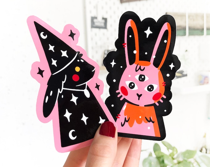 Magical Rabbits - Stickerset - Cute Animals Rabbit Bunny Art Stickers ...