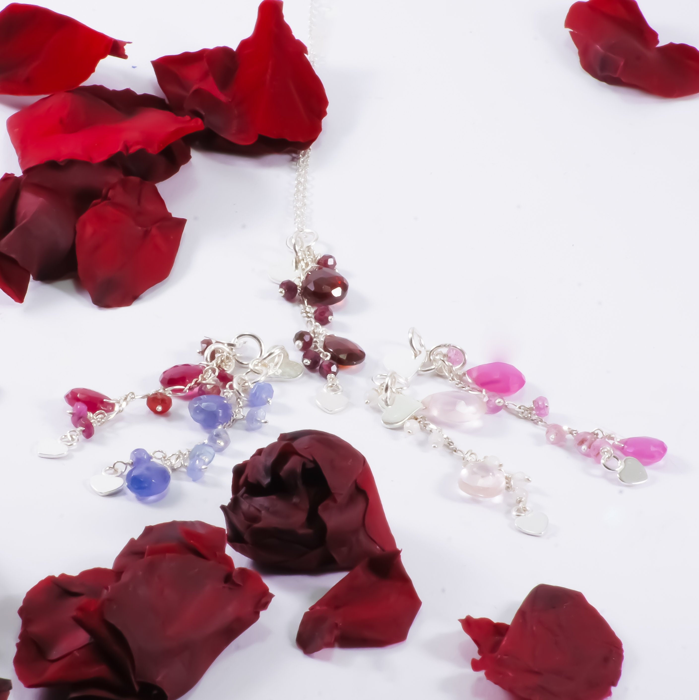 Simple Ruby Necklace Delicate Heart Charm Ruby Heart - Etsy