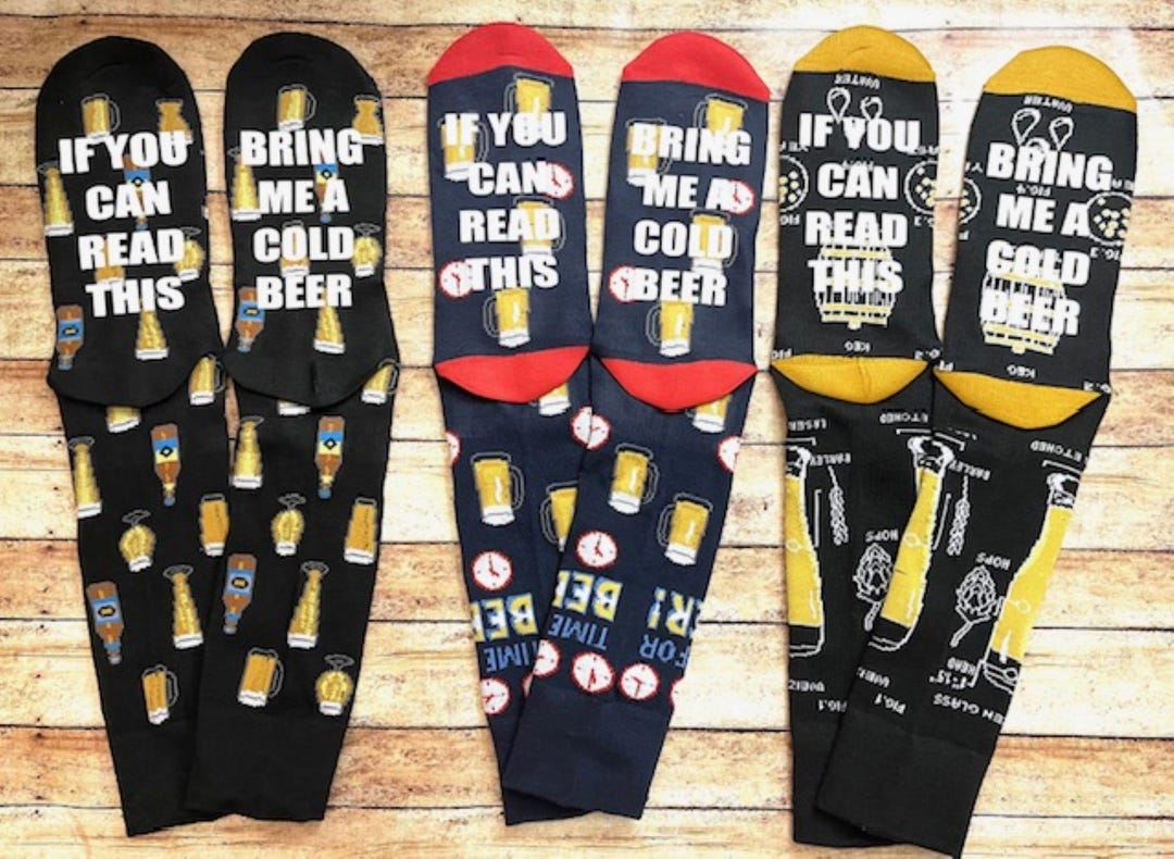 Funny Beer Socks, If You Can Read This Bring Me a Cold Beer, Novelty ...