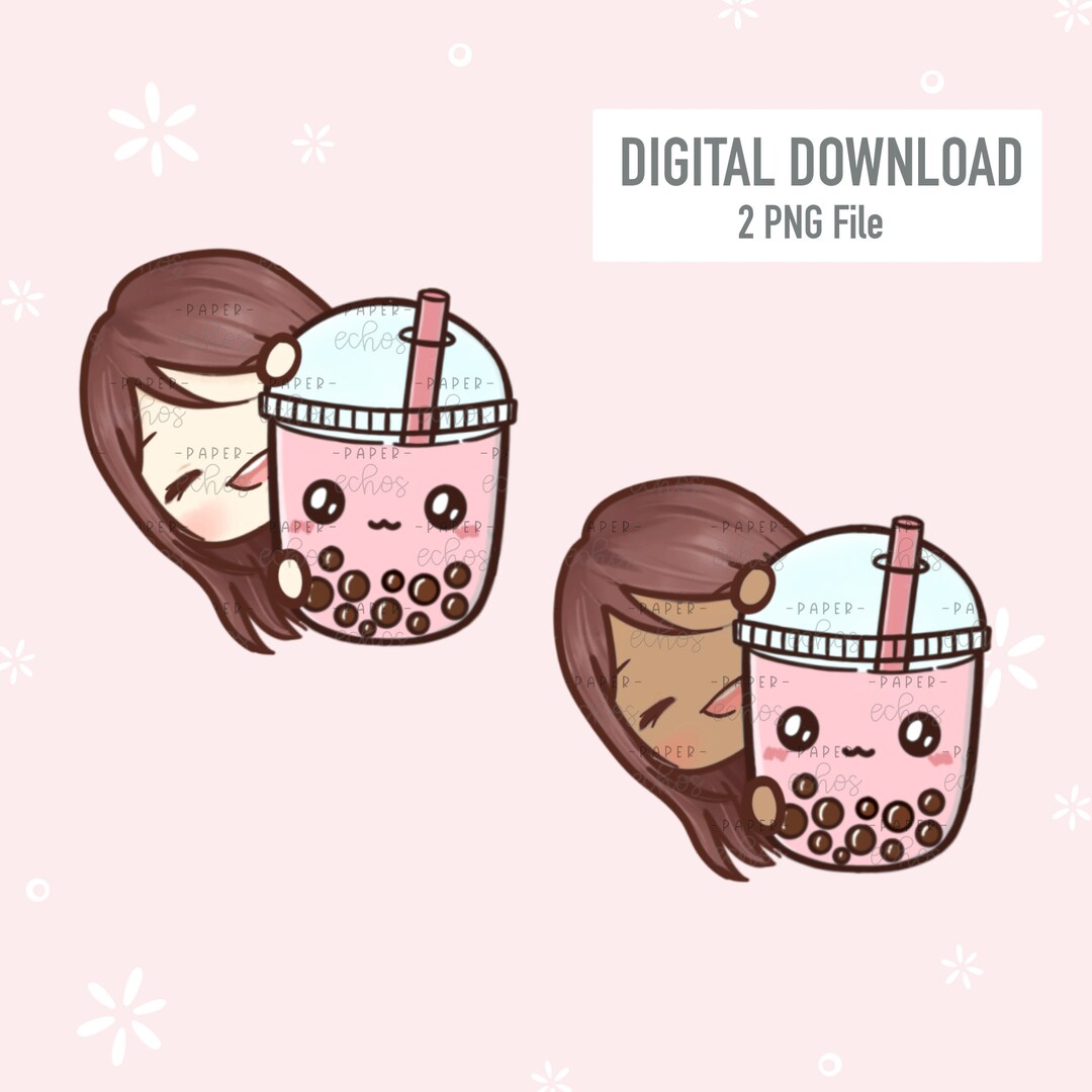 Digital Download Bubble Tea Sunny the Girl Clipart / Boba Tea Drinks ...