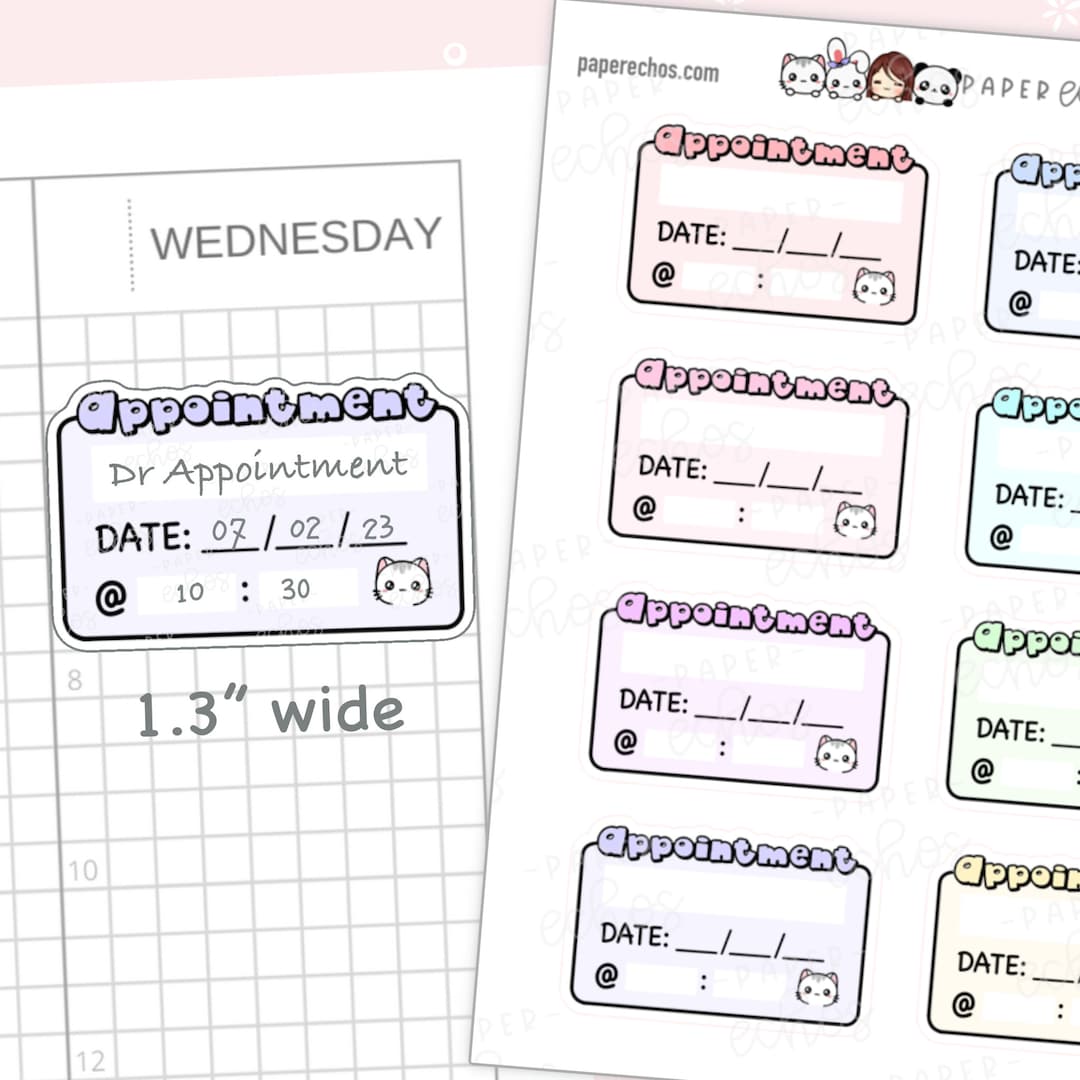Pastel Colour Appointment Tracker / Appointment Label / Mark Your ...