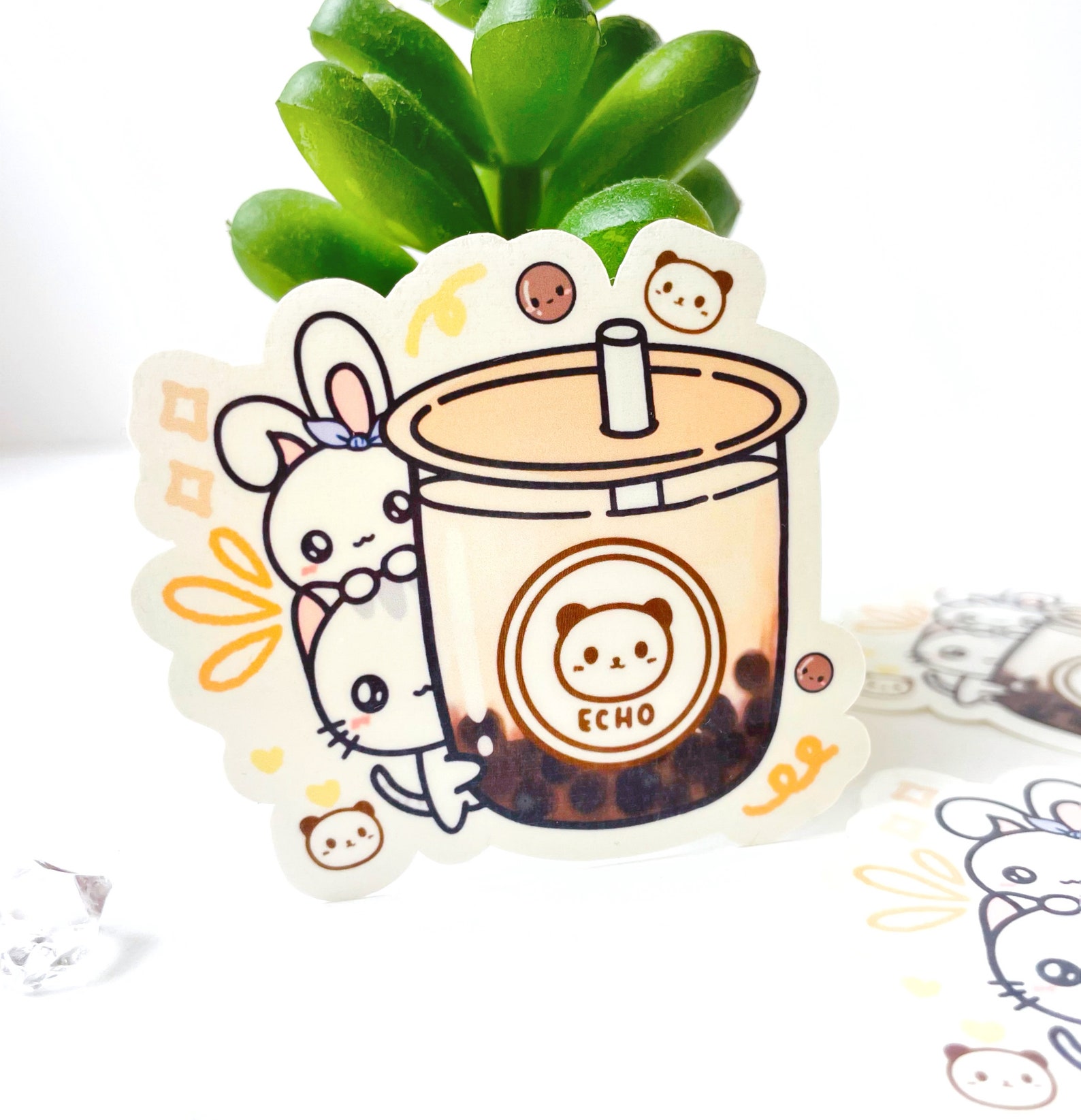 Bubble Tea/ Boba Tea / Asian Drinks / Sugar Bun the Bunny / - Etsy