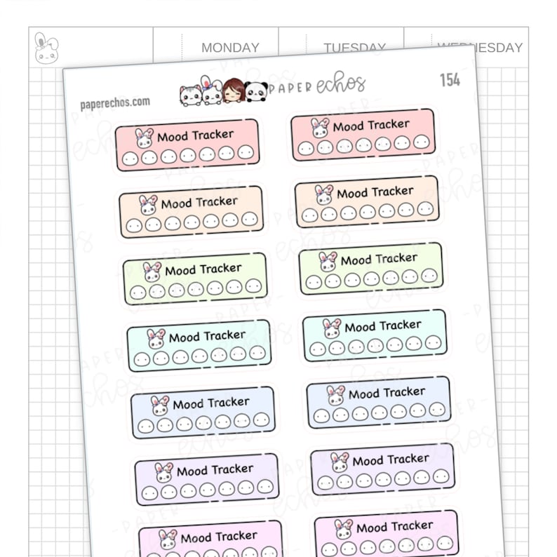 Pastel Colour Weekly Mood Tracker / Draw Your Moods /character ...