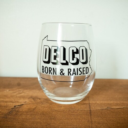 Delco Wine Glass Philadelphia Wine Glass Delaware County - Etsy