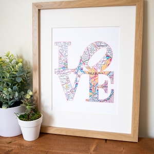 Love Print | Philadelphia Map Print | Philadelphia Artwork ...