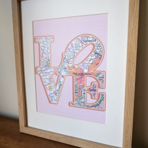 Love Print | Retro | Philadelphia Map Print | Philadelphia Artwork ...