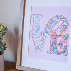 Love Print | Retro | Philadelphia Map Print | Philadelphia Artwork ...
