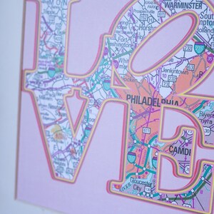 Love Print | Retro | Philadelphia Map Print | Philadelphia Artwork ...