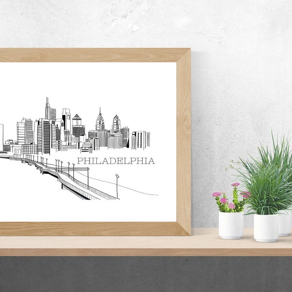 Philly Skyline Poster - Etsy