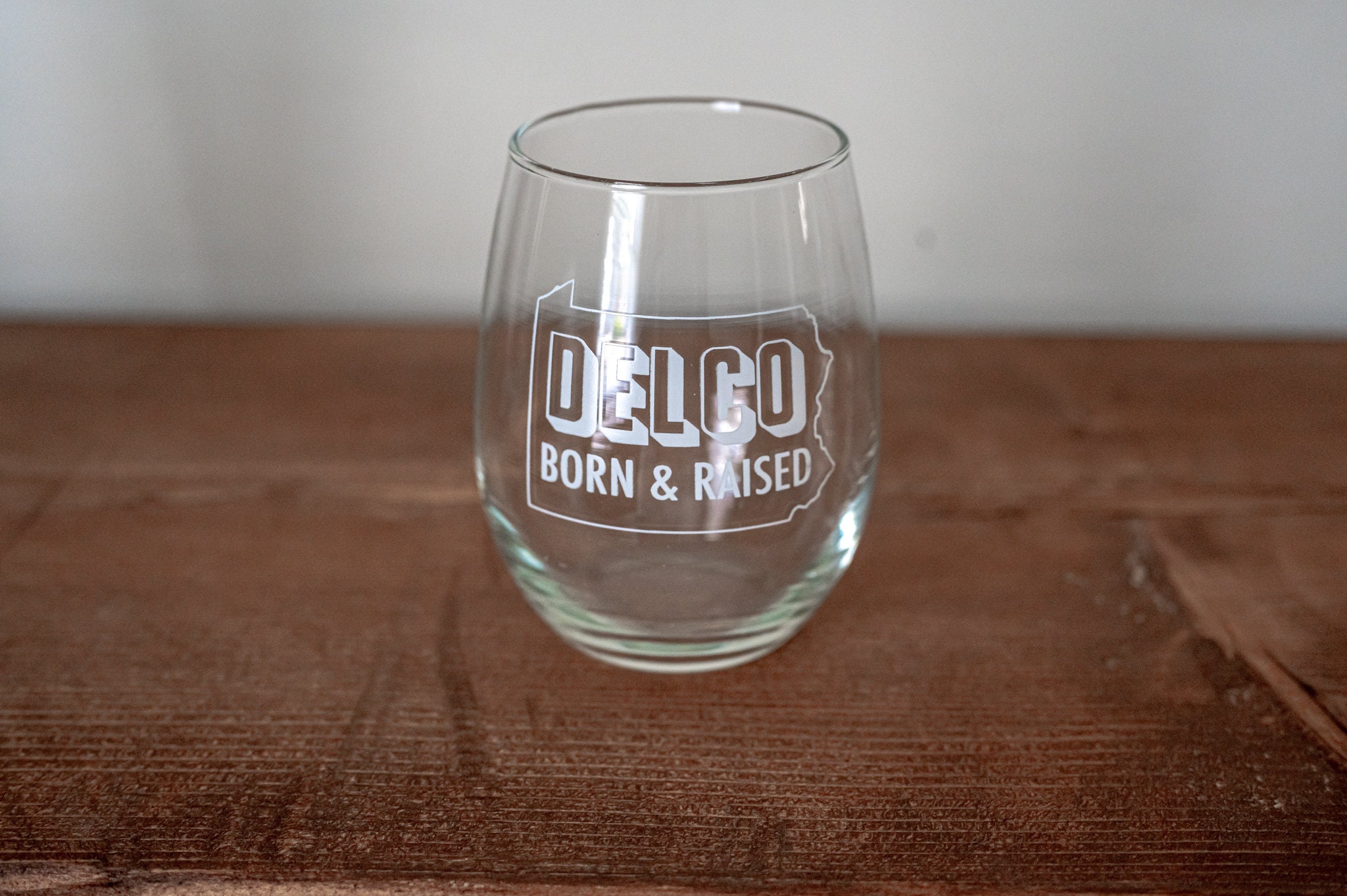 Delco Wine Glass Philadelphia Wine Glass Delaware County | Etsy