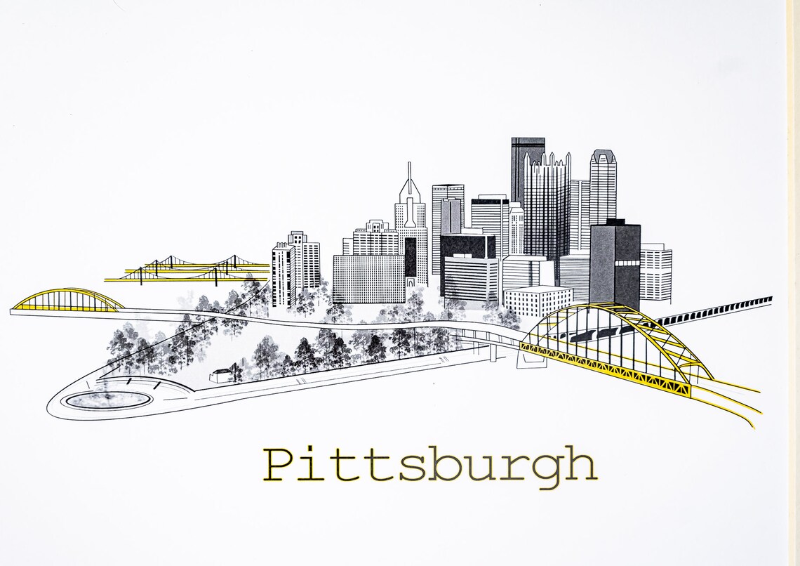 Pittsburgh Skyline | Pittsburgh Artwork | Pittsburgh Print | Art Print ...