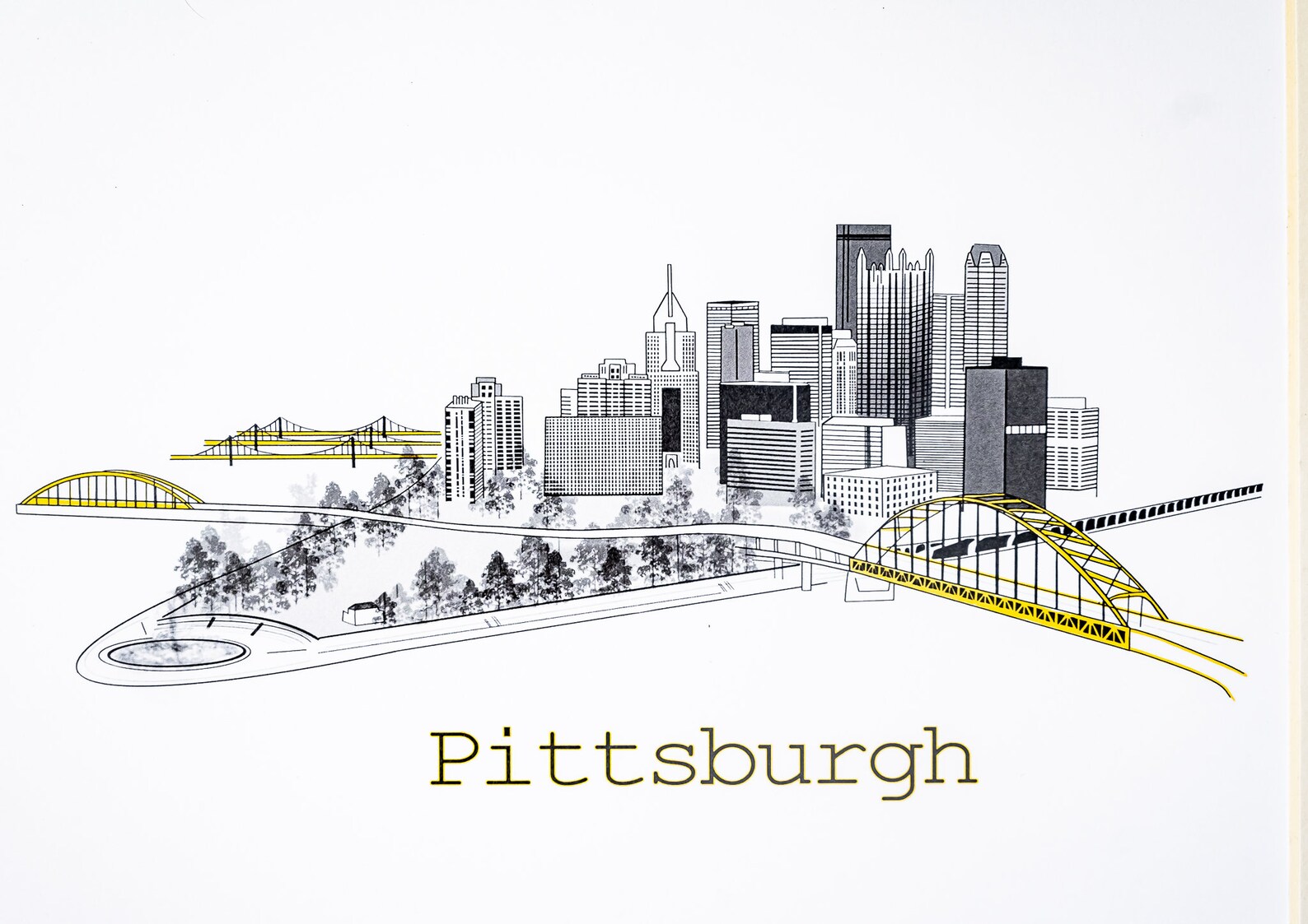 Pittsburgh Skyline | Pittsburgh Artwork | Pittsburgh Print | Art Print ...