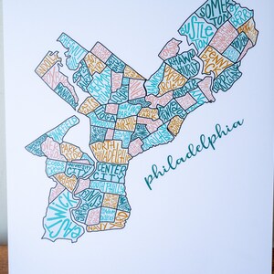 Philadelphia Print | Philadelphia Map | Philly Gift | Philly Home Decor ...