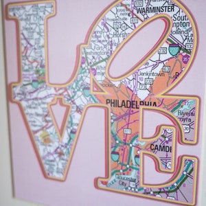 Love Print | Retro | Philadelphia Map Print | Philadelphia Artwork ...