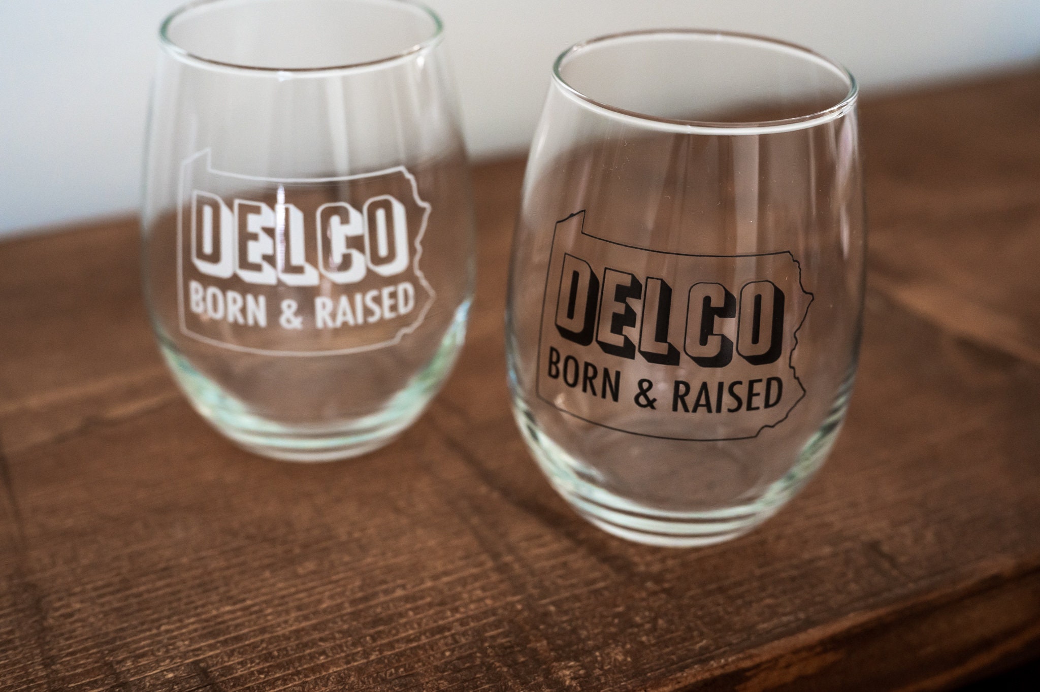 Delco Wine Glass Philadelphia Wine Glass Delaware County | Etsy