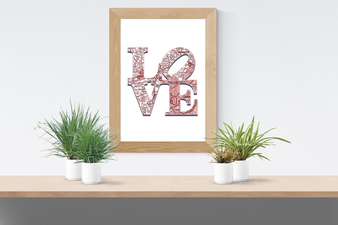 Philadelphia Map LOVE Print | Phillies Gift (digital Download) - Etsy
