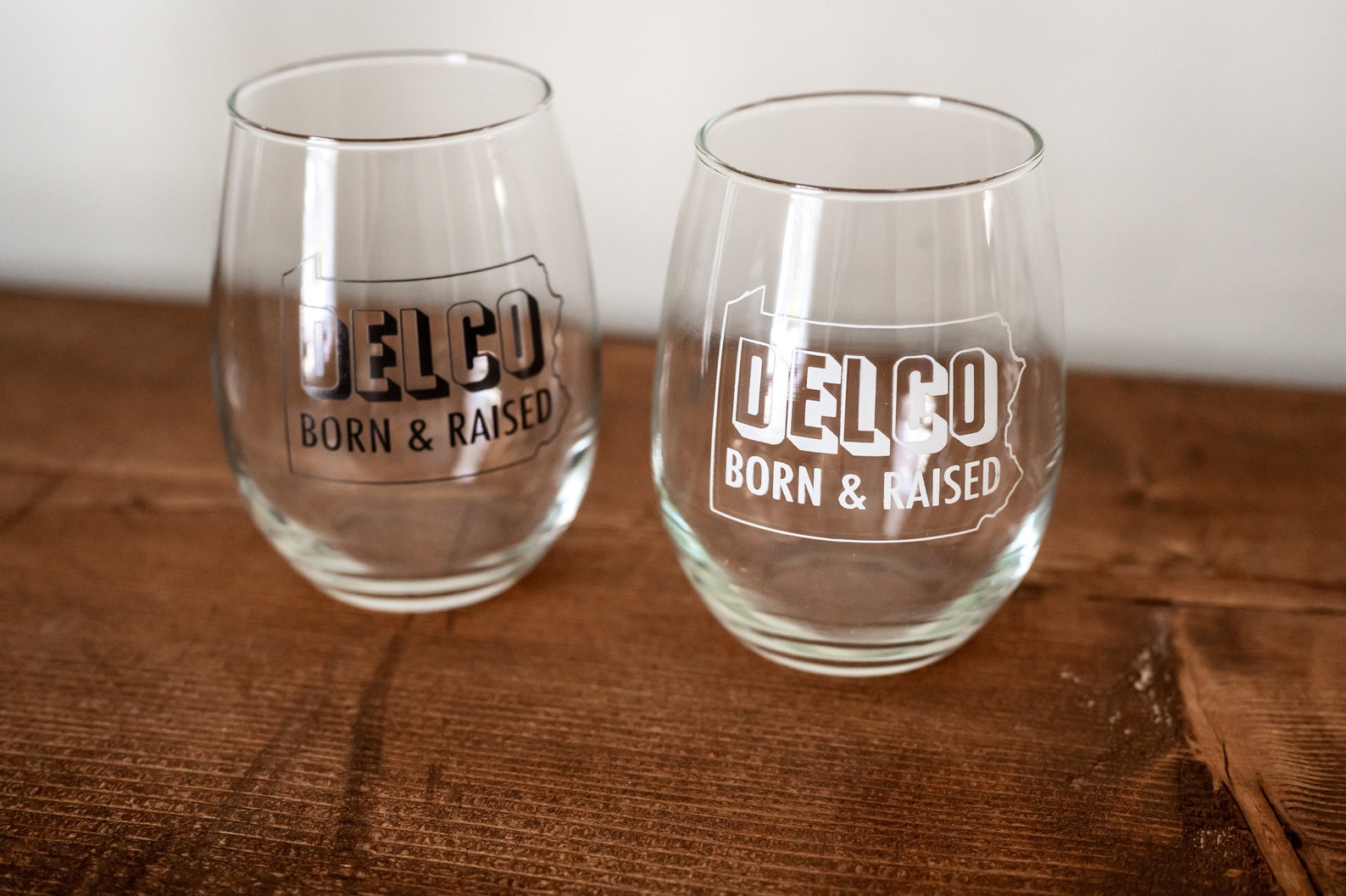 Delco Wine Glass Philadelphia Wine Glass Delaware County | Etsy