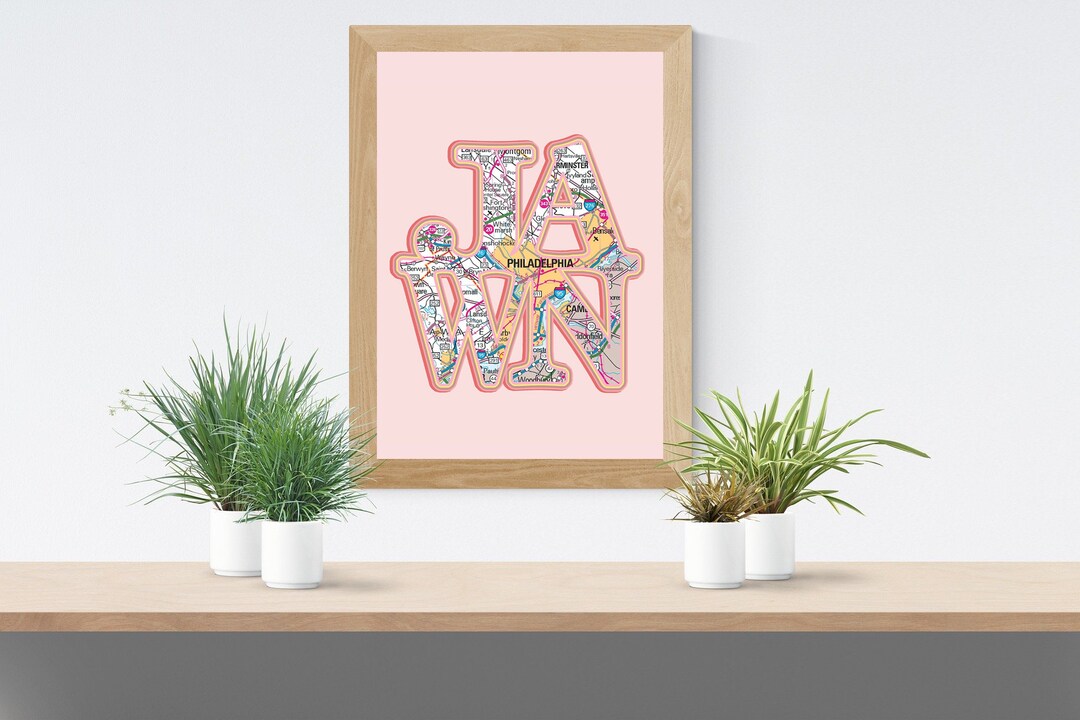 Retro Philadelphia Map Print | 'jawn' Typography Art (digital Download ...