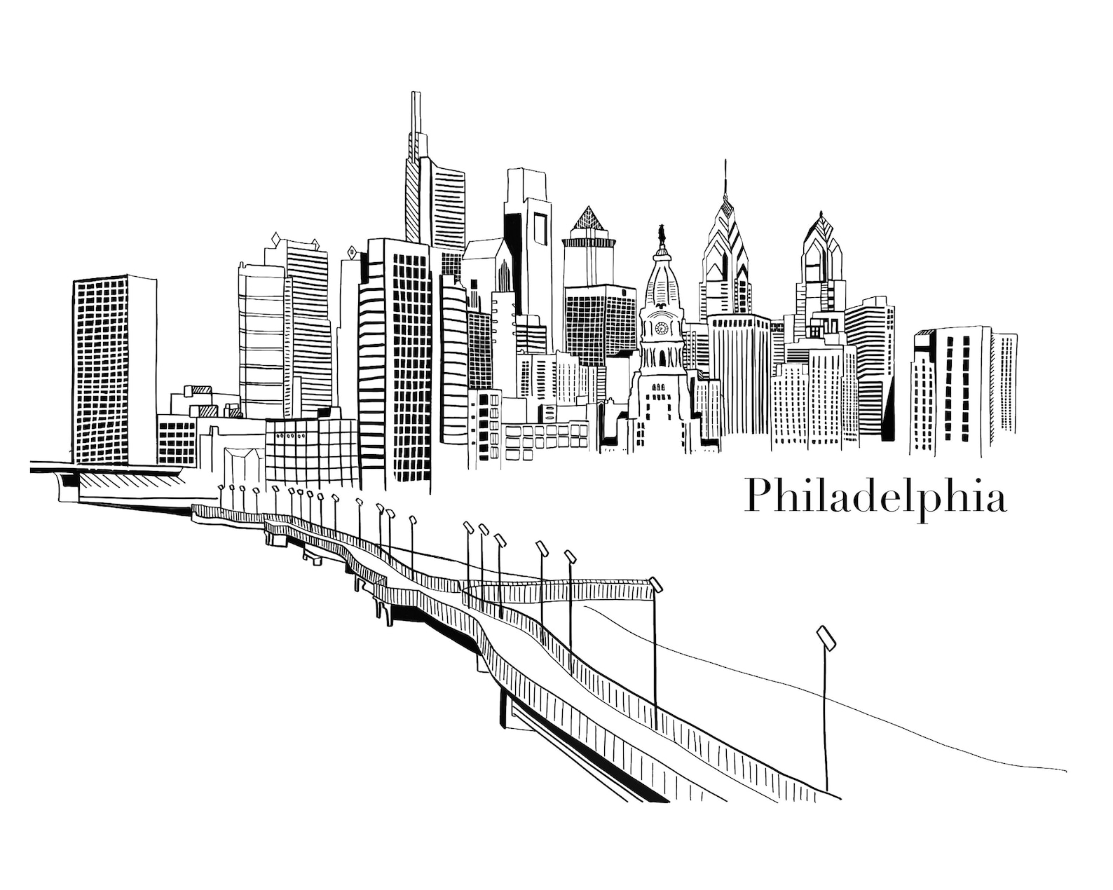 Philadelphia Skyline SVG Commercial Use License - Etsy