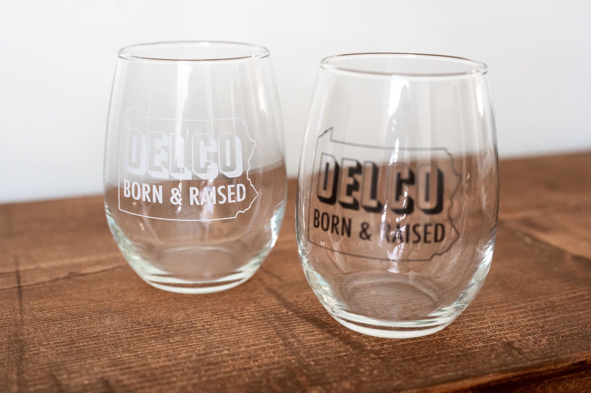 Delco Wine Glass Philadelphia Wine Glass Delaware County | Etsy