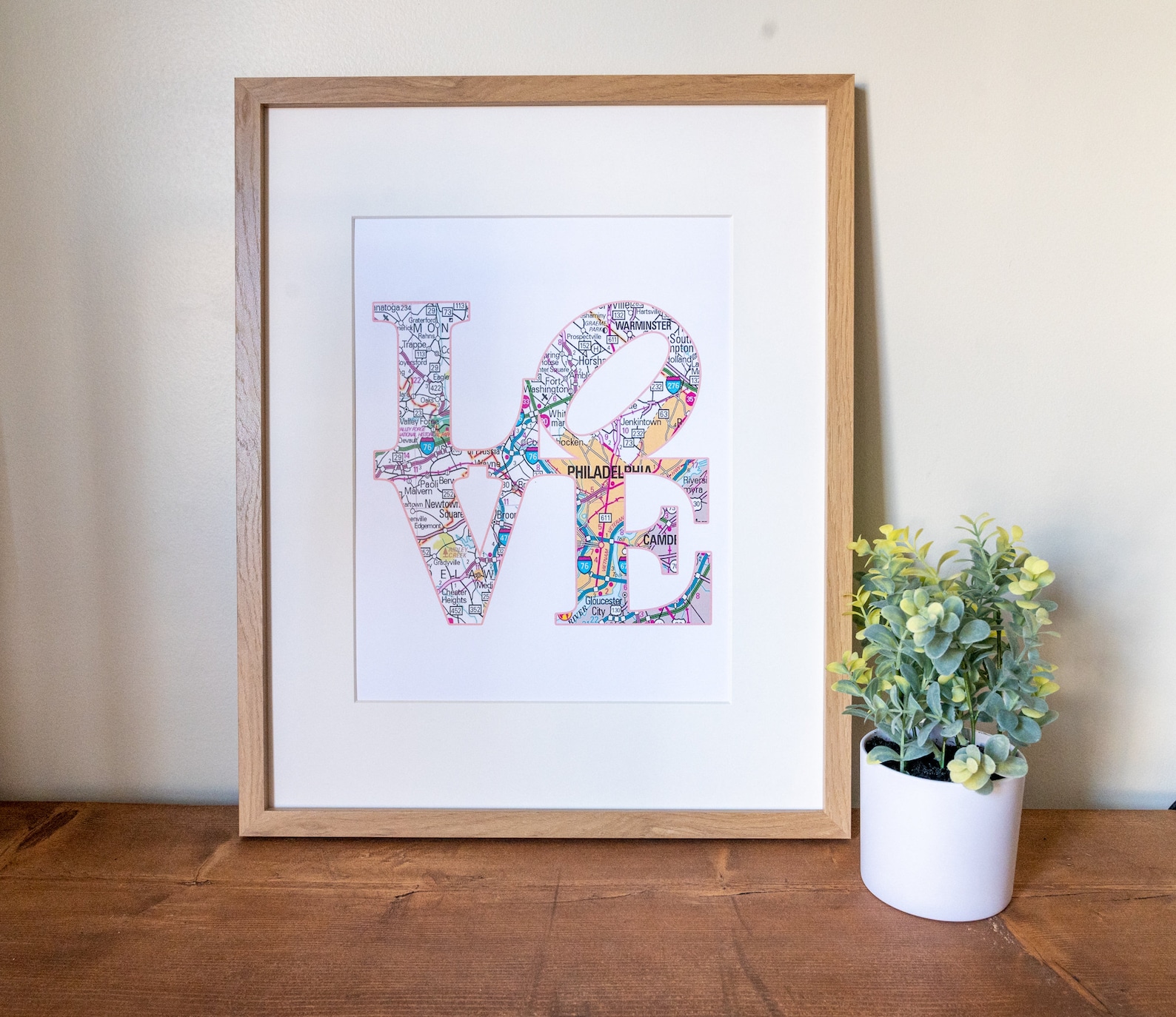 Love Print Philadelphia Map Print Philadelphia Artwork - Etsy