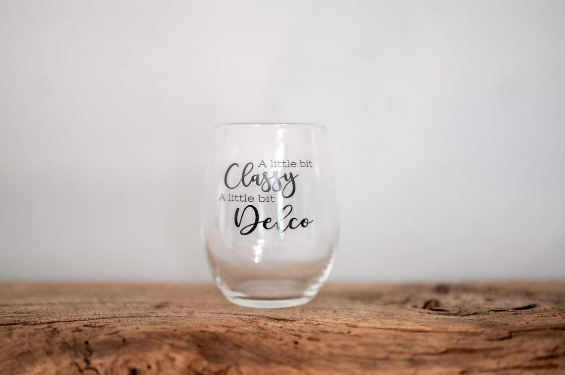 Delco Wine Glass | Classy Philadelphia Gift - Etsy