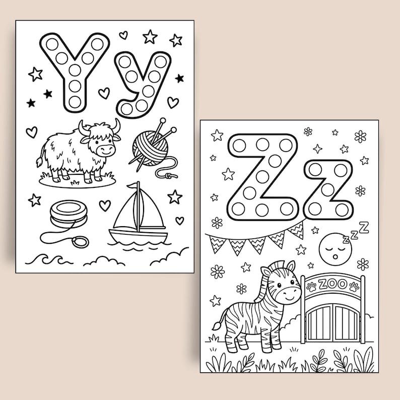 Buy Dot Marker Alphabet Coloring Pages A to Z | Preschool Printable ...