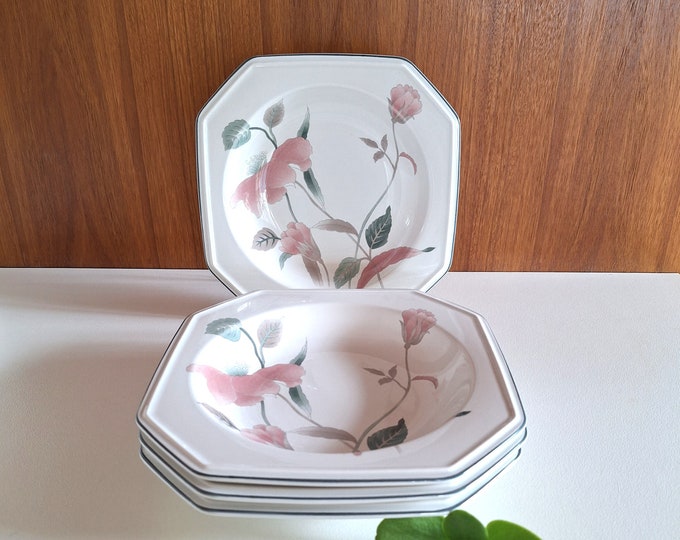 Vintage as New Set of 4 Mikasa Continental Silk Flowers Soup Bowls ...
