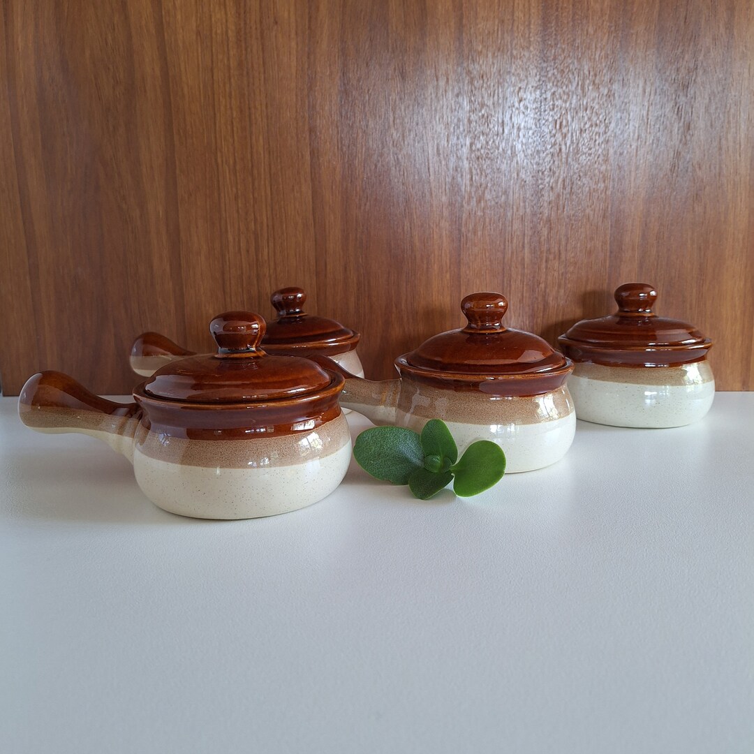 Vintage as New Set of 4 Large Individual Ceramic Drip Glaze Ramekin ...