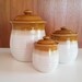 Vintage Set of 3 Ceramic Pottery Kitchen Canisters / Ceramic Kitchen ...