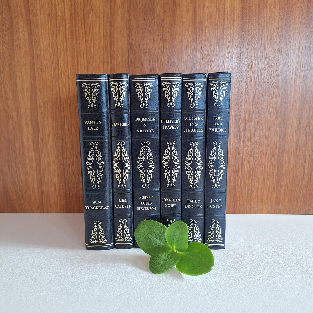 Vintage Set of 6 Dark Blue Decorative Books / Literary Heritage ...