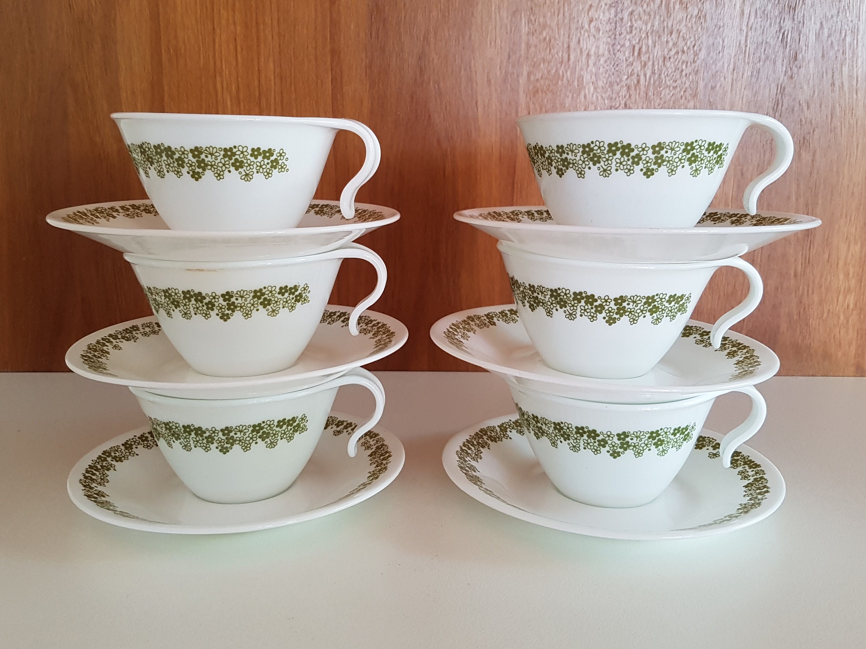 Kitchen & Dining Vintage Corelle Spring Blossom Green Crazy Daisy ...