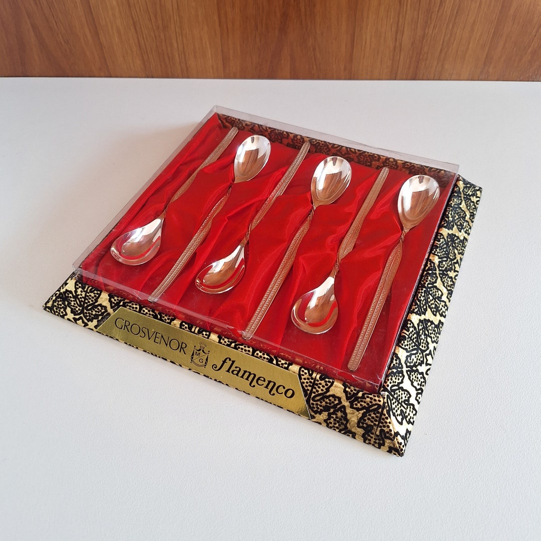Vintage as New Set of 6 Silver Plated Parfait Spoons - Flamenco by ...