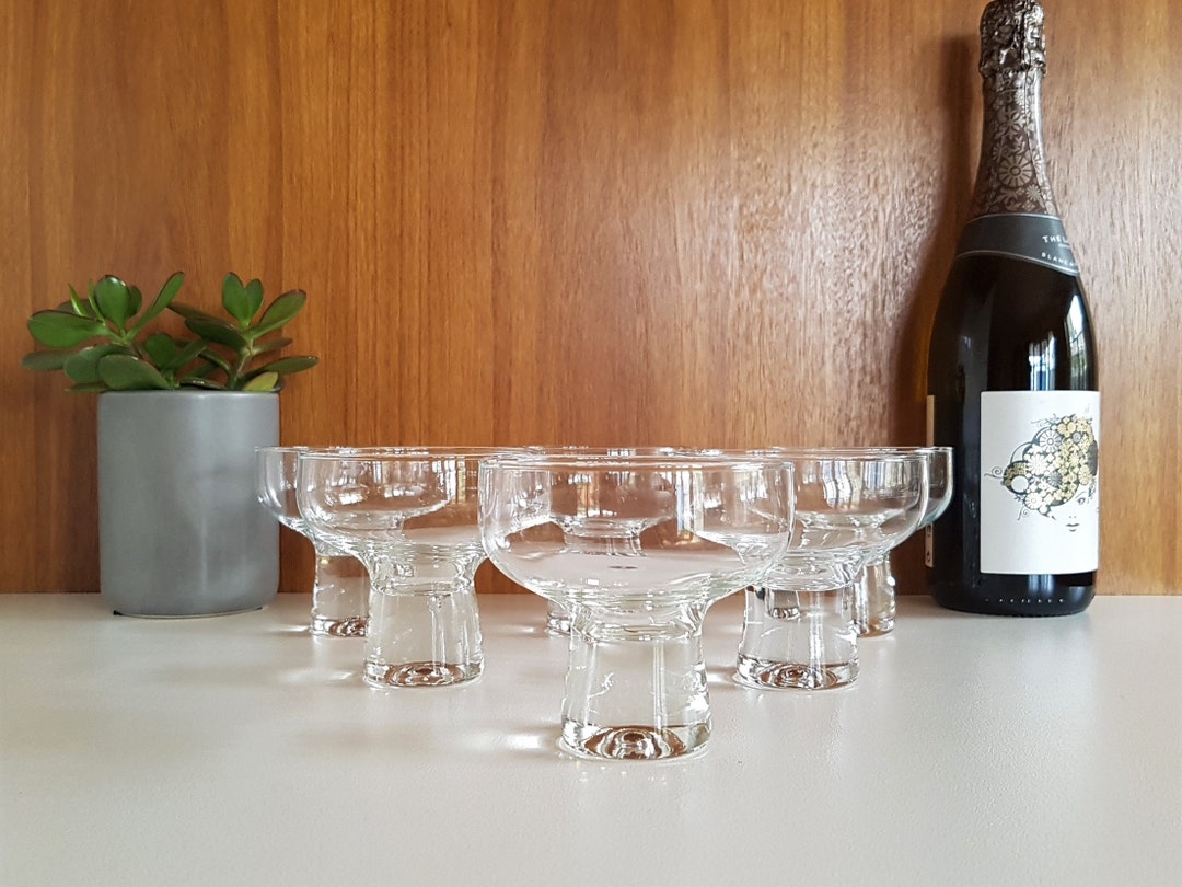 Vintage Set of 6 Regis Crown Corning Coupe Champagne Glasses / Dessert ...