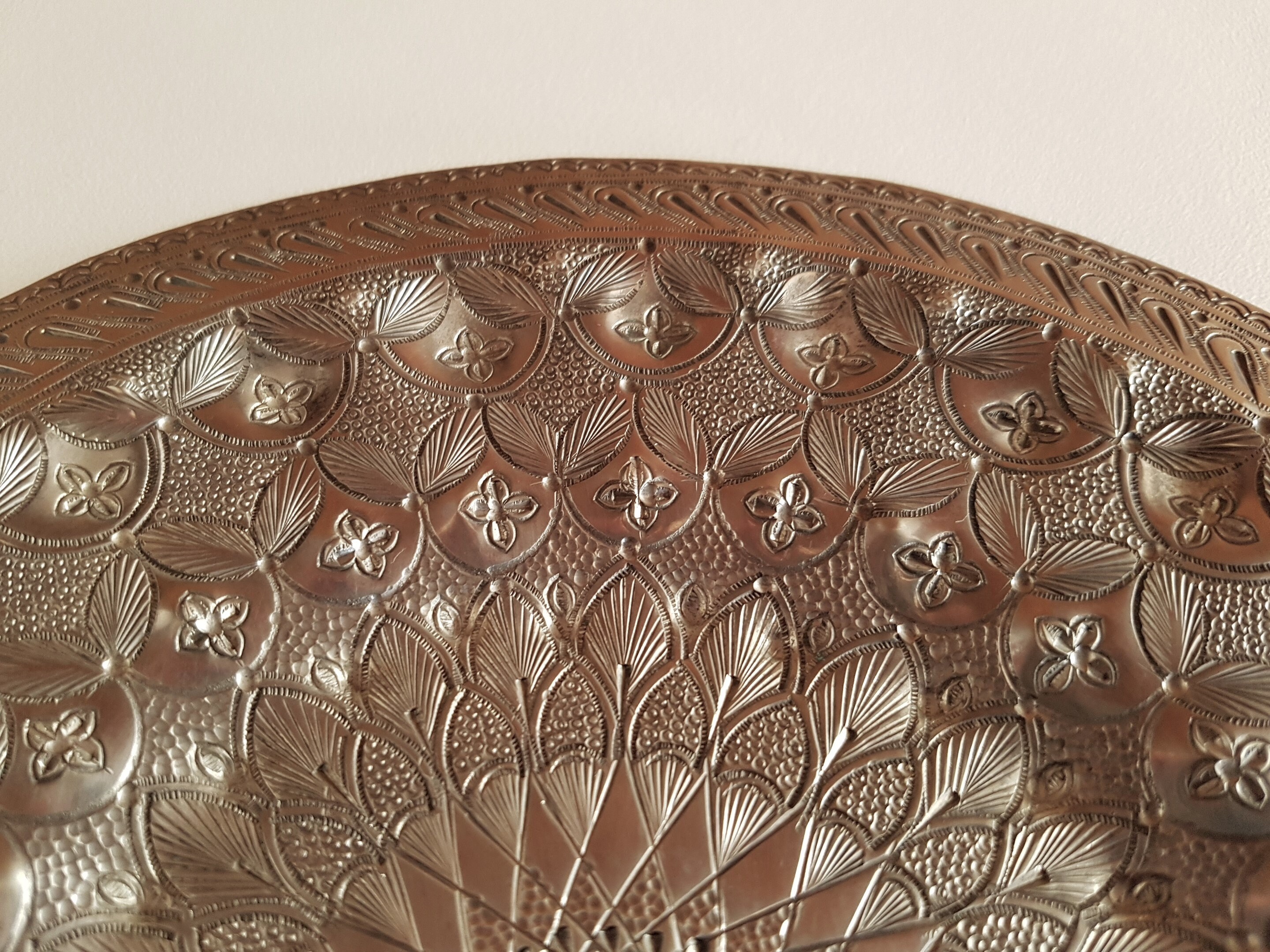 Vintage Etched Metal Wall Plate / Etched Moroccan Plate / - Etsy