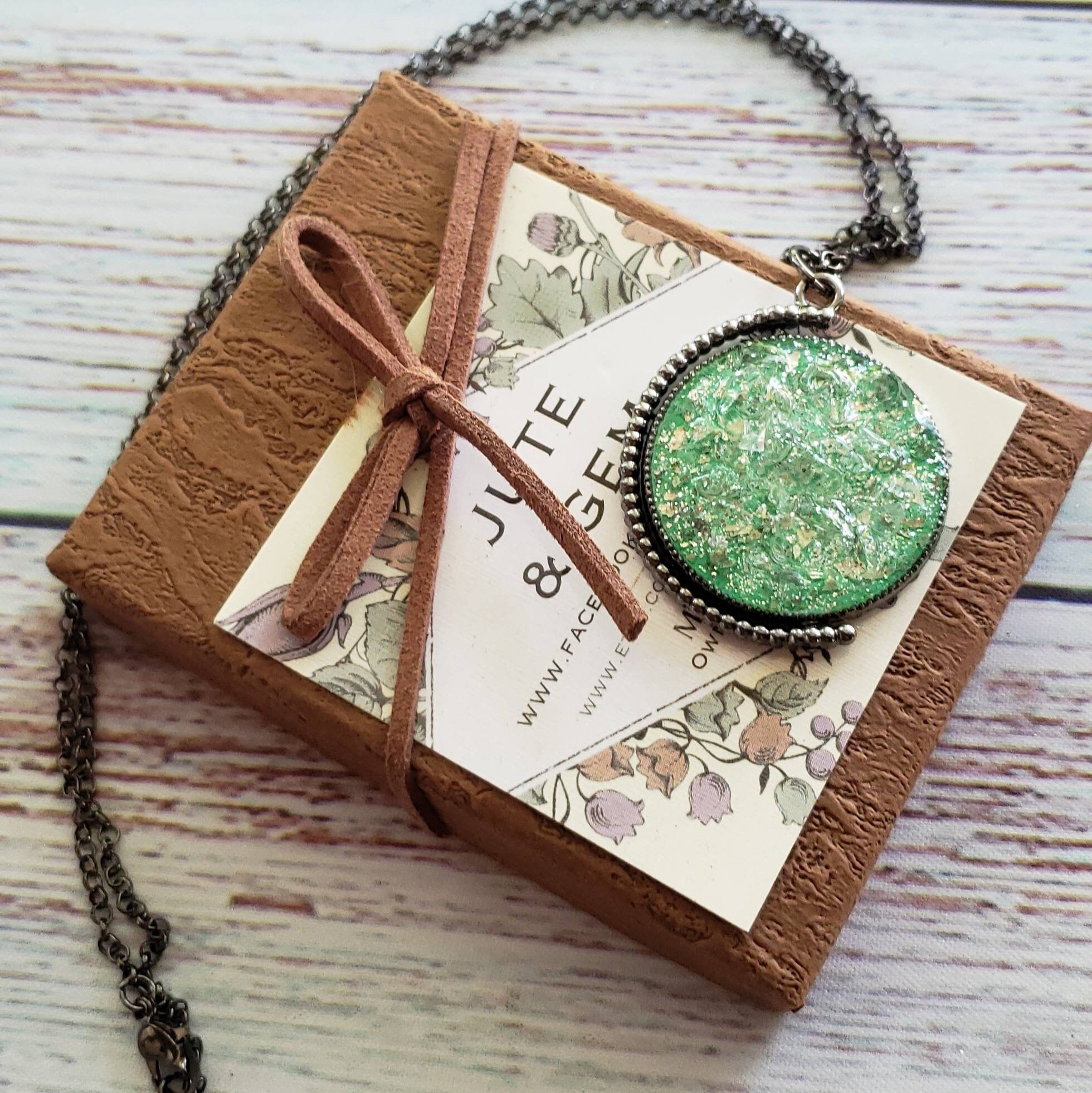 Peace Real Flower Crystal Necklace Gift Box Set Two Sided | Etsy