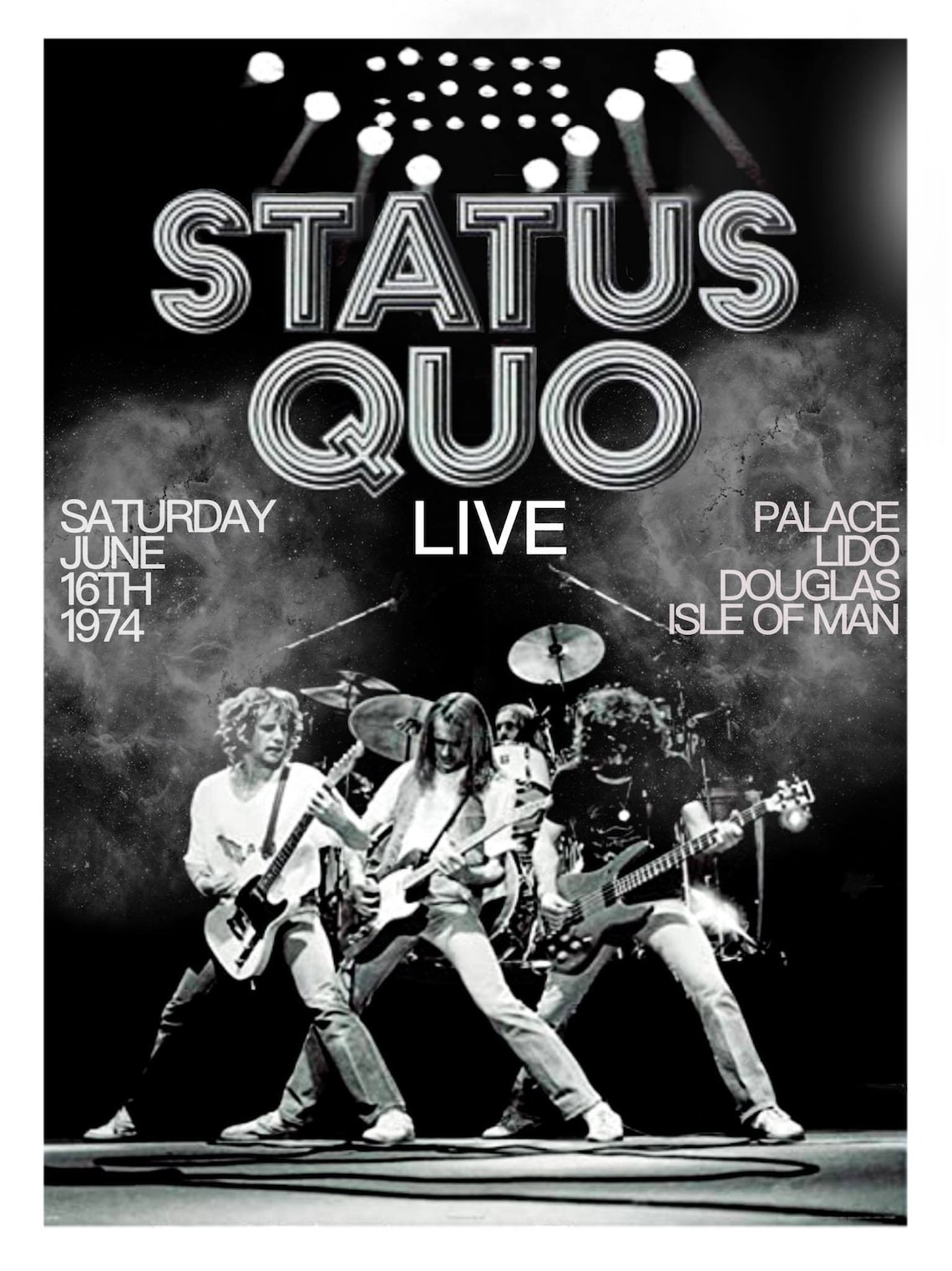FRAMED Status Quo Manx Gig Band Poster / Music Concert / Isle of Man ...