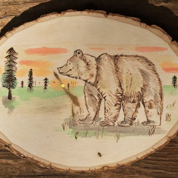 Wood Burning Bear - Etsy