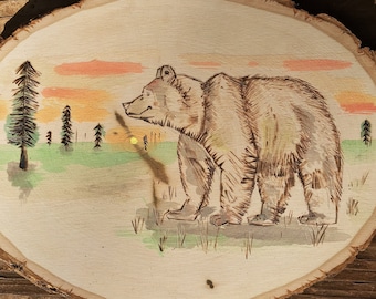 Bear wood burning | Etsy