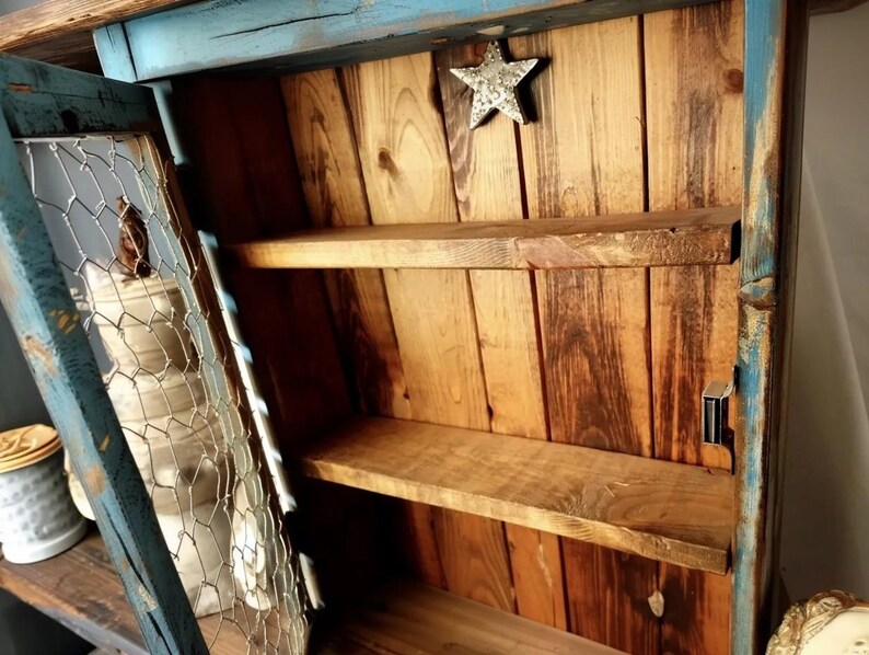 Handcrafted Rustic Wood Farmhouse Cabinet – Vintage-style Storage for ...
